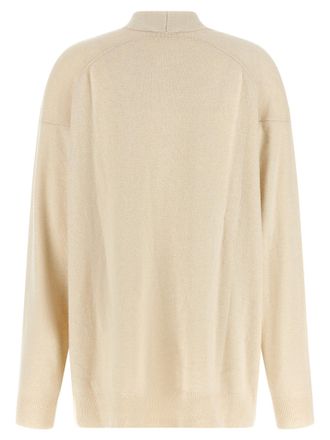 Nude Wool-Cashmere Blend with Ring-Neck Detail Sweater - Beige