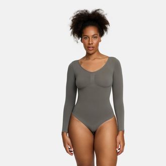 creamy fabrics Bodysuit Sculpting Shapewear Longsleeve mit Slip