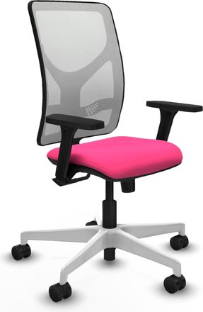 Piqueras y Crespo Schreibtischstuhl in Rosa, mit 3D-Armlehnen, h&ouml;henverstellbare Lendenwirbelst&uuml;tze, ausgestattet mit 3 Positionen und Schneideschaum, mit 65 mm Nylon-R