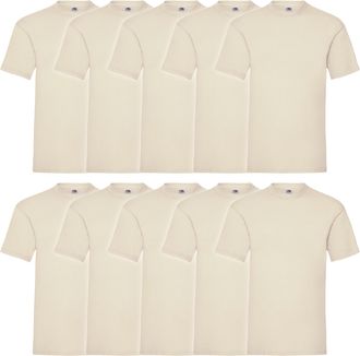 Fruit Of The Loom 10er Pack Valueweight T-Shirt + GRATIS MyShirt Stoffbeutel, Farbe:Natur, Gr&ouml;&szlig;e:2XL