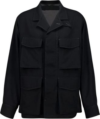 Christophe Lemaire Homme, Vestes, Noir, Taille: M Soft Wool Field Jacket