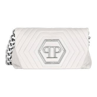Philipp Plein Femme, Sacs, Blanc, Taille: ONE Size Hexagon Quilted Shoulder Bag