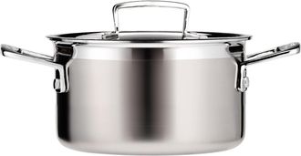 LE CREUSET Le Creuset Bratentopf aus 3-ply Edelstahl, &Oslash; 20 cm, F&uuml;r alle Herdarten inkl. Induktion geeignet, Silber, 96200720001000