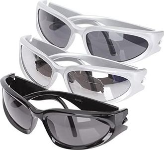 Valiclud 3pi&egrave;ces Lunettes De Soleil Pour Femmes Mode Sportive Unisexe Avec Design Cr&eacute;atif Et Uv Id&eacute;ales Pour F&ecirc;tes Et Activit&eacute;s Ext&eacute;rieures