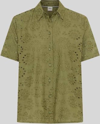 Brax Regular Fit Bluse aus reiner Baumwolle mit Lochstickerei