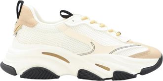 Steve Madden Possession-E Sneaker f&uuml;r Damen, Plattform-Absatz (Wei&szlig;/Hellbraun)