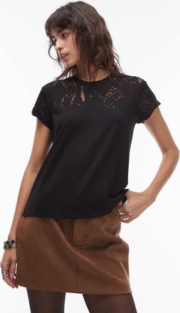AllSaints Anna - T-Shirt in Schwarz mit Schlangenmuster