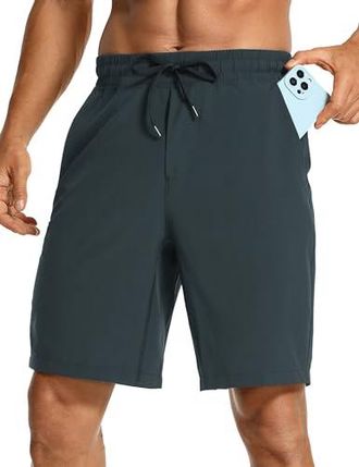 CRZ YOGA Short dentra&icirc;nement &agrave; s&eacute;chage Rapide pour Hommes Short de Sport avec Poches - 18 cm M&eacute;lanite XXL