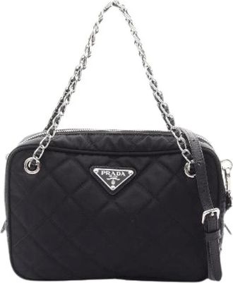 Prada Sac bandouli&egrave;re 2-en-1 en nylon Tessuto Impuntu et cuir Saffiano Pre-owned - Femme - Pre-owned - Noir - Taille: ONE Size