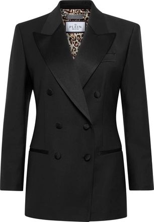 Philipp Plein Femme, Vestes, Noir, Taille: 42 FR Basic Loose Fit Blazer