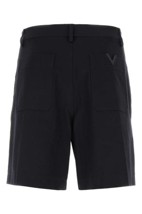 Valentino Garavani Mitternachtsblau Stretch Baumwoll-Bermudashorts