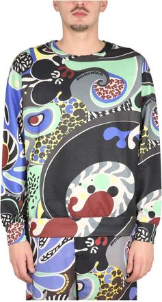 Moschino Homme, Sweatshirts et sweats &agrave; capuche, Multicolore, Taille: M SweaT-shirt ras du cou avec imprim&eacute; psych&eacute;d&eacute;lique int&eacute;gral