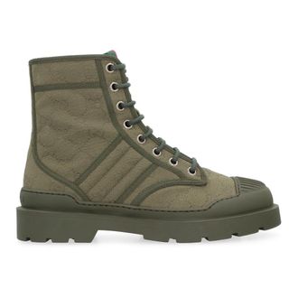 Gucci Milit&auml;rgr&uuml;ne Schn&uuml;rstiefeletten - - Shoes - Herren - Gr&uuml;n - 40 EU