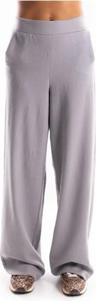 Marella Femme, Pantalons, Gris, Taille: 36 FR Pantalon large en laine gris clair