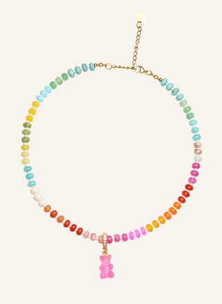 Crystal Haze Crystal Haze Halsketten Tropical Nostalgia Bear Necklace Pink By Glambou gold