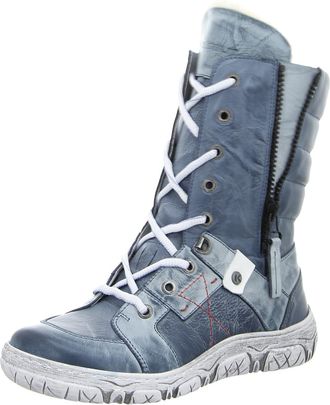 Krisbut 3310-1 BSF Schn&uuml;rstiefel Glattleder Damen in blau - Gr. 37
