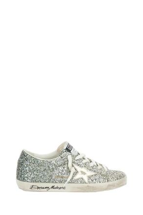 Golden Goose Low-Top Sneaker - Super Star With Upper Glitter - Gr. 41 (EU) - in Silber - f&uuml;r Damen