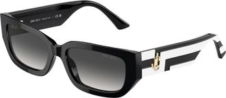 Jimmy Choo London Lunettes de soleil rectangulaires - Femme - Accessoires - Noir - Taille: 55 MM