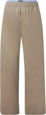 Msgm Msgm, Homme, Pantalons, Beige, Taille: M Pantalon Large en Gabardine de Coton