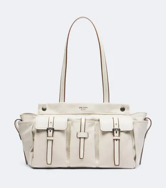 Prada Tote Bag Route Large aus Canvas mit Leder