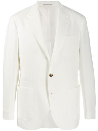 Brunello Cucinelli blazer ajust&eacute; classique - Blanc