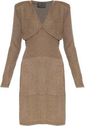 Akep Robe avec fil Lurex - Femme - Robes - Beige - Taille: 38 FR