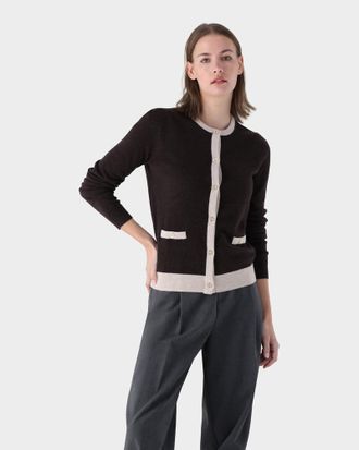 van Laack Strickjacke aus Kaschmir mit Kontrasten