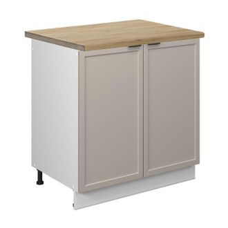 Vicco Meuble bas sous-&eacute;vier Fame-Line, GrisBeige, 80 cm, PT Ch&ecirc;ne, Vicco