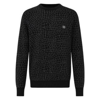 Philipp Plein Homme, Pulls, Noir, Taille: XL Pull Col Rond LS Love
