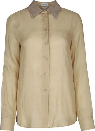 Jacob Cohen Femme, Blouses et Chemises, Beige, Taille: 38 FR Camicia M/L Borchie