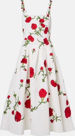 Carolina Herrera Besticktes Cocktailkleid aus Seide