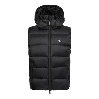 Calvin Klein Jeans Gilet matelass&eacute; &agrave; capuche en duvet - Homme - Vestes - Noir - Taille: S
