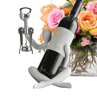 Generic Weinflaschenhalter, Arbeitsplatte f&uuml;r Weinregal | Weinst&auml;nder aus Harz mit Flaschen&ouml;ffnerhaken, Ornament f&uuml;r freistehende hohle Statue, Weindekoration