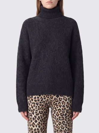 Ganni Pull &agrave; col roul&eacute; &agrave; motif en m&eacute;lange de laine et mohair avec &eacute;paules tombantes