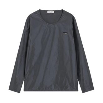 Miu Miu Technischer Stoff-Oberteil - - Tops - Damen - Schwarzk - M