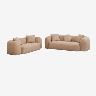 Sklum Sklum - Wohnzimmer-Set mit modularem 3-Sitzer-Sofa und 2-Sitzer-Sofa in Coco Chenille
