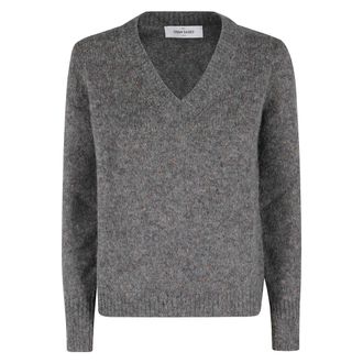 Gran Sasso Femme, Pulls, Gris, Taille: 40 FR Maglia Scollo V Lana Moulinè