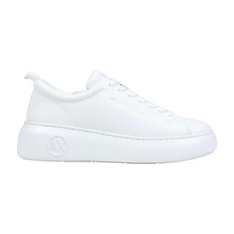 A|X Armani Exchange Femme, Chaussures, Blanc, Taille: 41 EU Baskets en cuir
