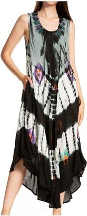 Sakkas 201RC Plume de Paon Caftan Robe/Cover Up - Noir - OS