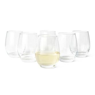 Amazon Basics Stiellose Wei&szlig;weingl&auml;ser, 6-Teiliges Set, 414mll, Sp&uuml;lmaschinenfest