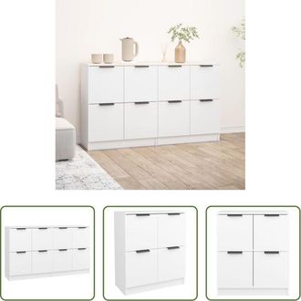 vidaXL Holzwerkstoff - Sideboards 2 Stk. Wei&szlig; 60x30x70 cm Holzwerkstoff