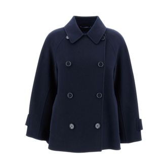 Max Mara Femme, Manteaux, Bleu, Taille: 38 FR Manteau court crois&eacute;