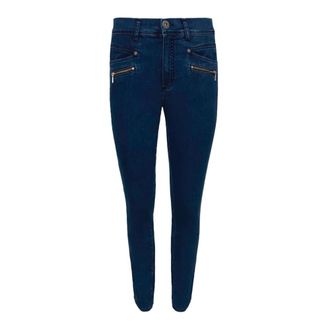 2-Biz Dunkle Denimhose mit Rei&szlig;verschlusstaschen - - Jeans - Damen - Blau - S