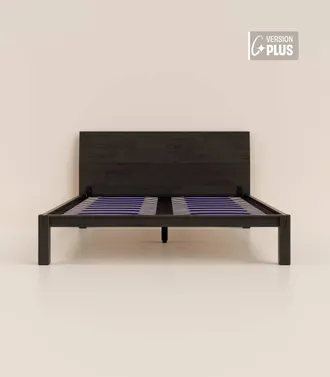 Tediber Lit en bois noir 160x2000 cm Plus - Avec t&ecirc;te de lit - Bois de bouleau massif &eacute;co-responsable -- Haut de gamme - Durable et robuste - Tediber