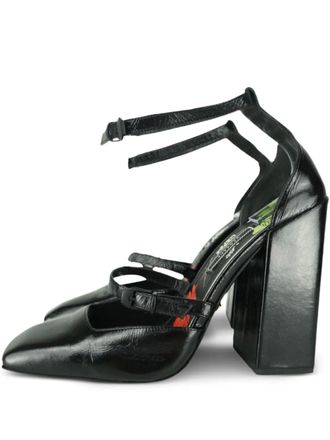 Versace sandales à talon épais 12 mm - Noir