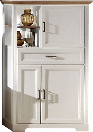 JACK Highboard Anrichte Mehrzweckschrank | Wei&szlig; | Pinie | Artisan Eiche | 3 T&uuml;ren | 1 Schublade