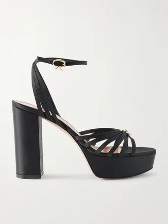 Gianvito Rossi Sandales Plates-formes En Satin Rita 110 - Noir
