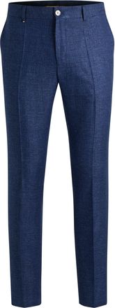 BOSS Herren C-Genius-252 Business-Hose aus filigran gemustertem Stretch-Gewebe Dunkelblau 48