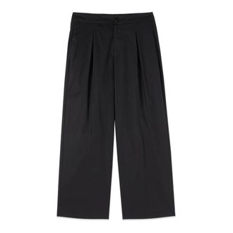 Oltre Palazzo-Hose aus Popeline - - Trousers - Damen - Schwarzk - 4XL