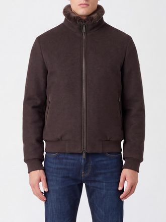 Moorer Blouson bomber en laine et cachemire avec col montant en fourrure